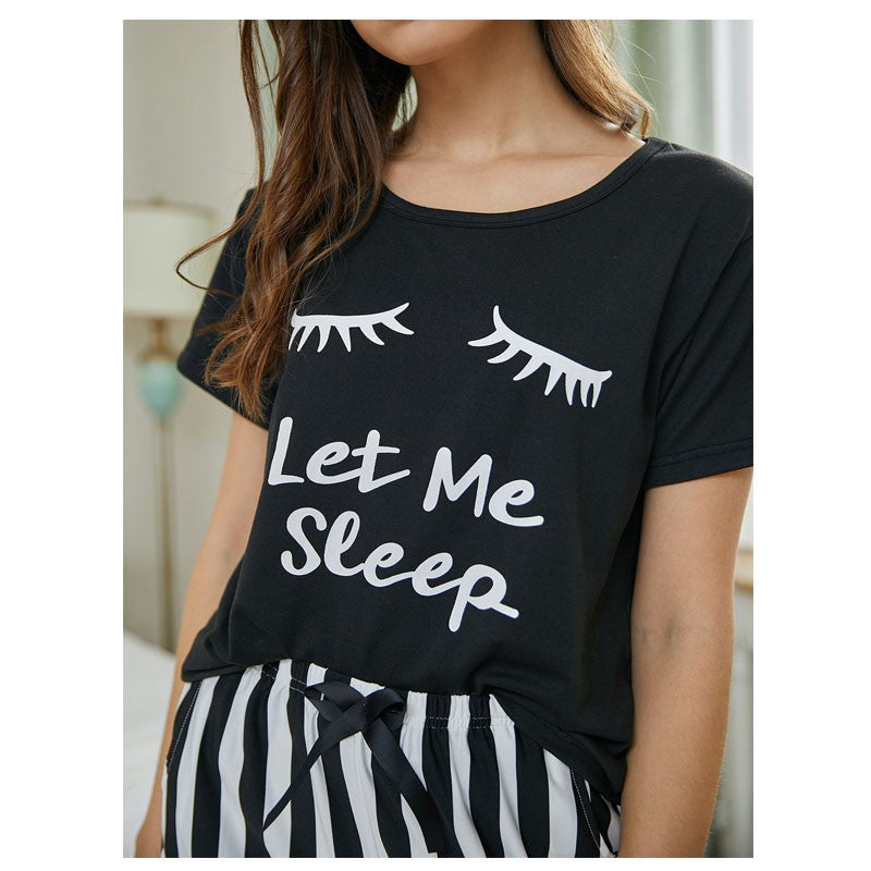 Black Let Me sleep Printed Night Suit – Night Need